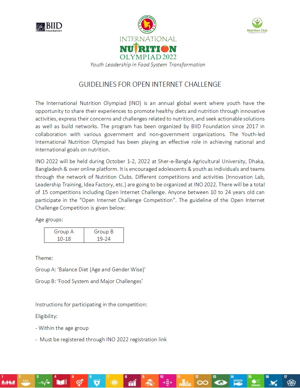 Open Internet Challenge – Nutrition Olympiad